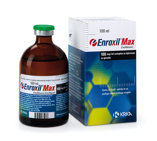 Enrox Max 100 mg/ml raztopina za injiciranje za govedo in prašiče | Krka